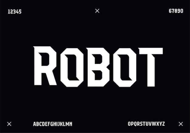 Futuristic Monochrome Robot Typography with Geometric Accents | Jiffy ...