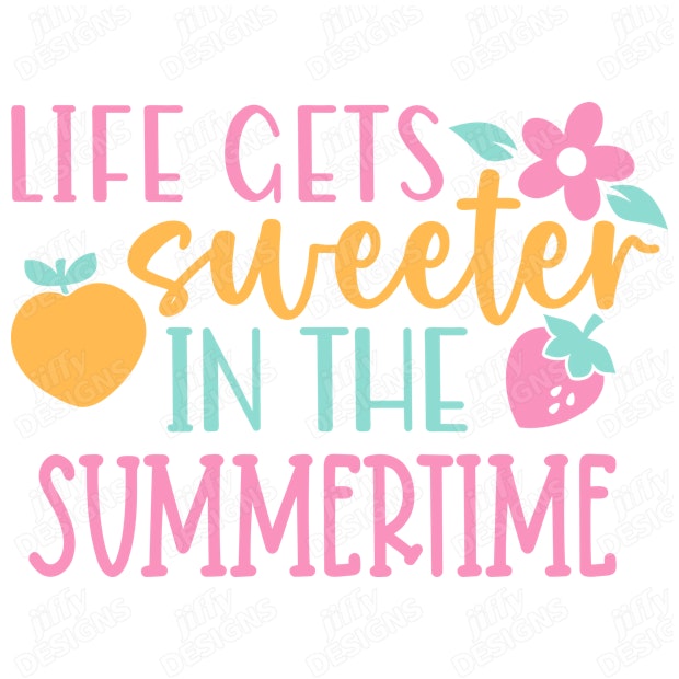 'Life Gets Sweeter in the Summertime' Cheerful Typography with Fruity ...