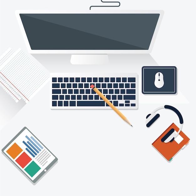Vibrant Workspace: Desk Setup with Tech Essentials | Jiffy Designs