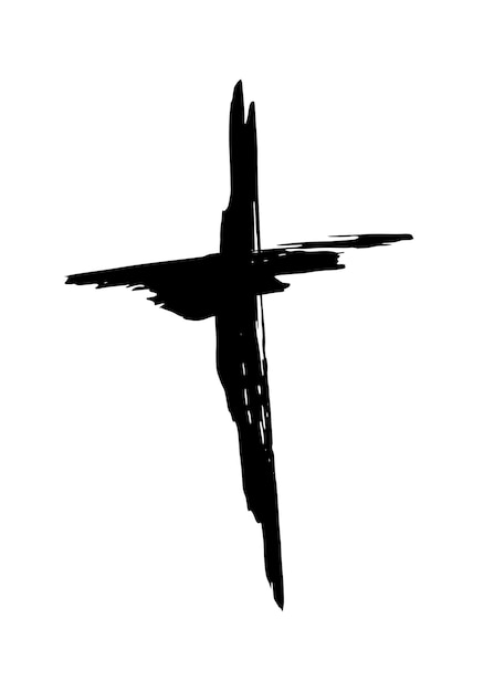 Powerful Brushstroke Cross in Dramatic Black and White | Jiffy Designs