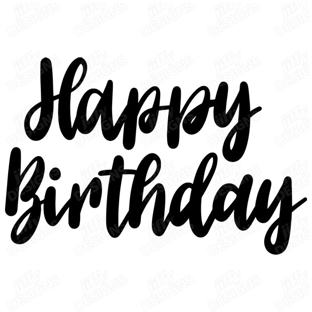 'Happy Birthday' Bold Brushstroke Lettering in Striking Black ...