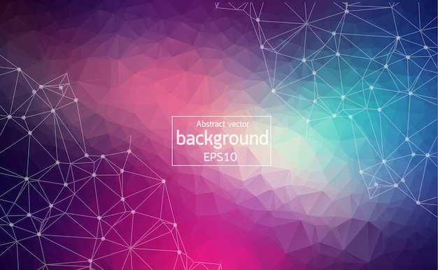 Vibrant Abstract Polygonal Network Backdrop with Gradient Colors ...
