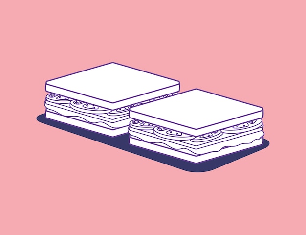 Delightful Layered Sandwich Illustration | Jiffy Designs