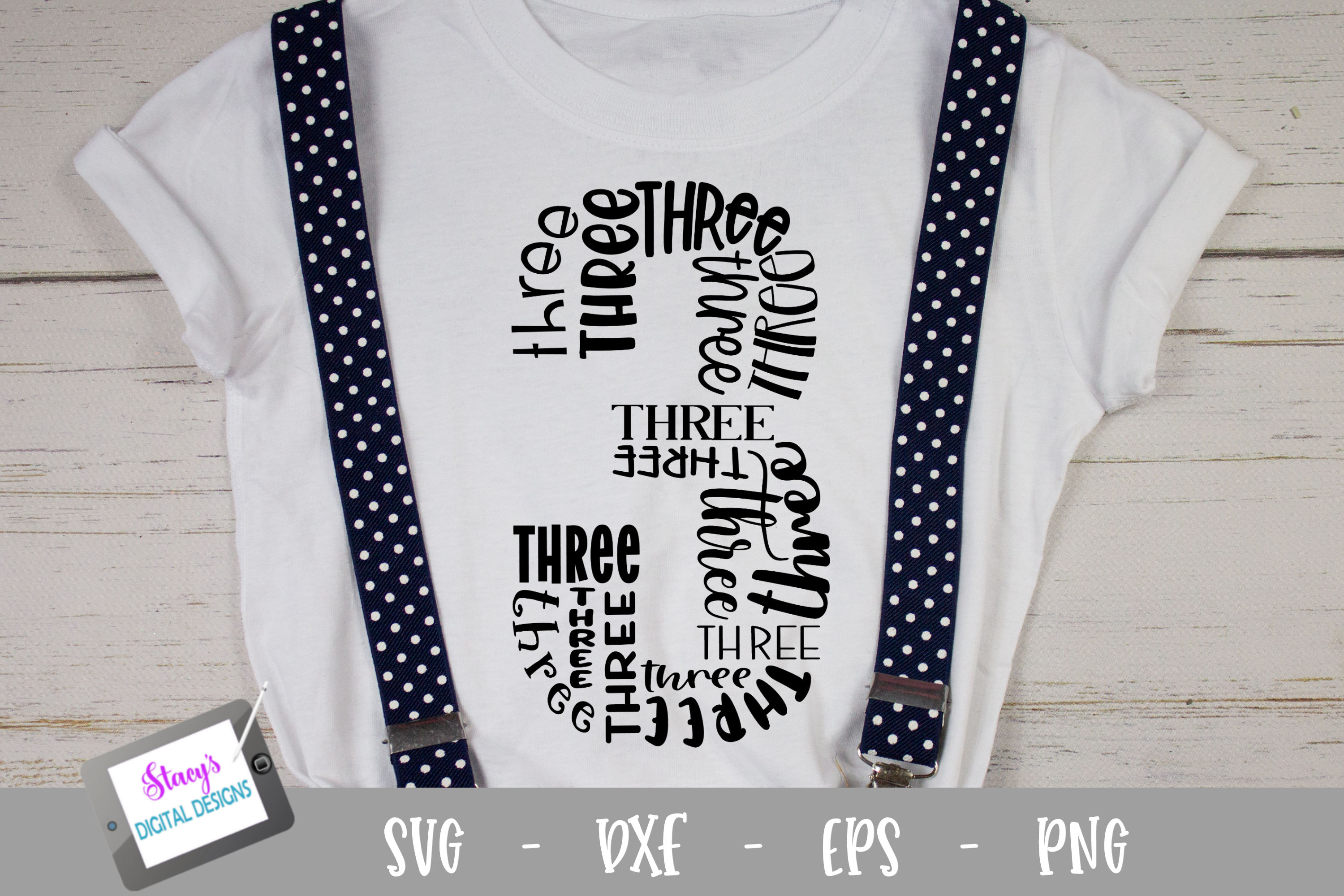 'Three' Typography Spiral in Bold Black and White | Jiffy Designs