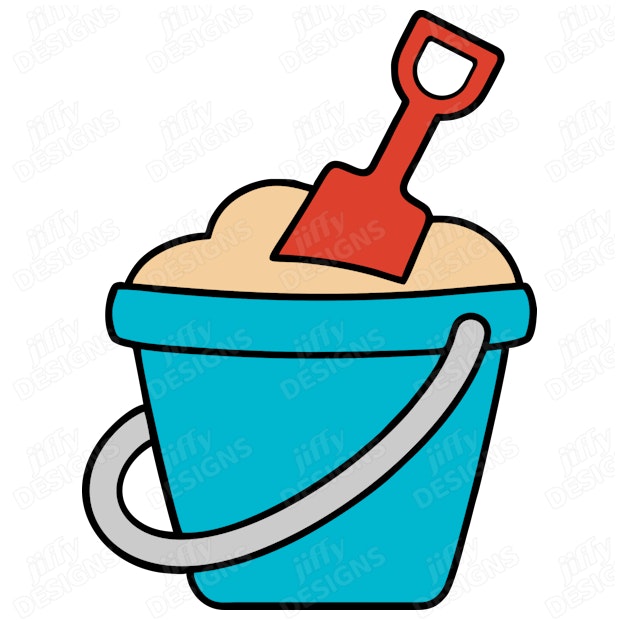 Beach Bucket and Shovel Cartoon with Vibrant Colors and Bold Outlines ...