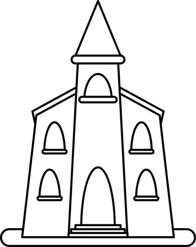 Church Building Religious Christian Outline Vector Illustration Eps 10 ...