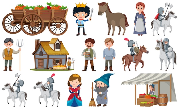 Charming Medieval Farmstead and Countryside Characters Collection ...
