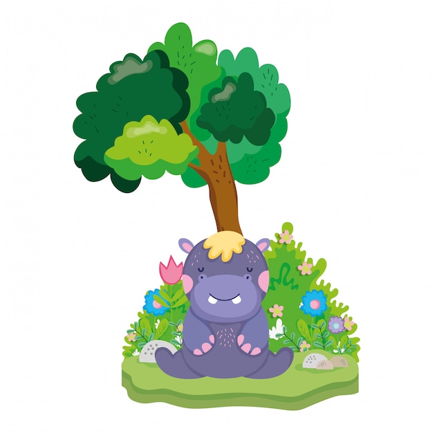 Whimsical Creature Meditating Under a Vibrant Tree Illustration | Jiffy ...