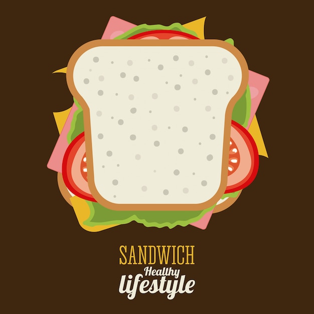 Vibrant Sandwich Illustration with Stylized Bread and Ribbon Accents ...