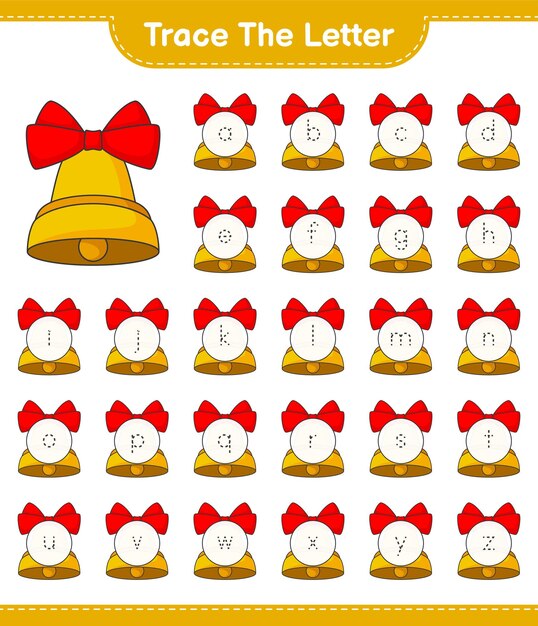 Tracing Alphabet Letters with Festive Bells and Bows | Jiffy Designs