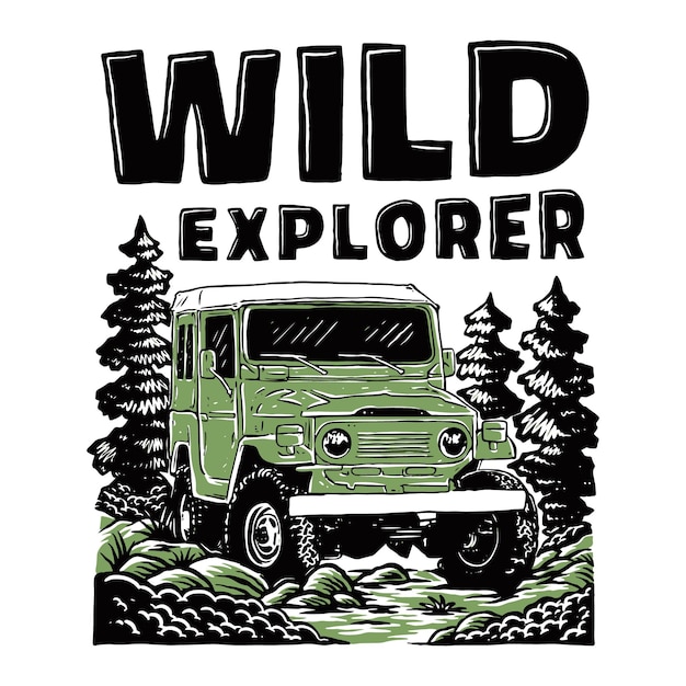 Rugged Green Off-Road Vehicle: The Wild Explorer | Jiffy Designs