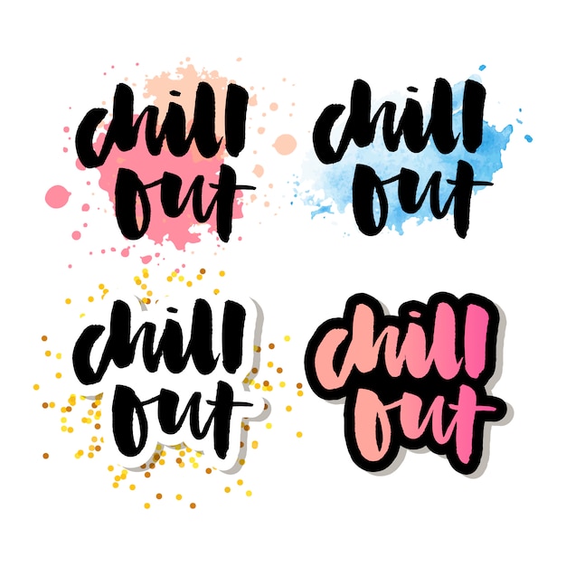 Vibrant 'Chill Out' Lettering Collection with Playful Splatter Accents ...