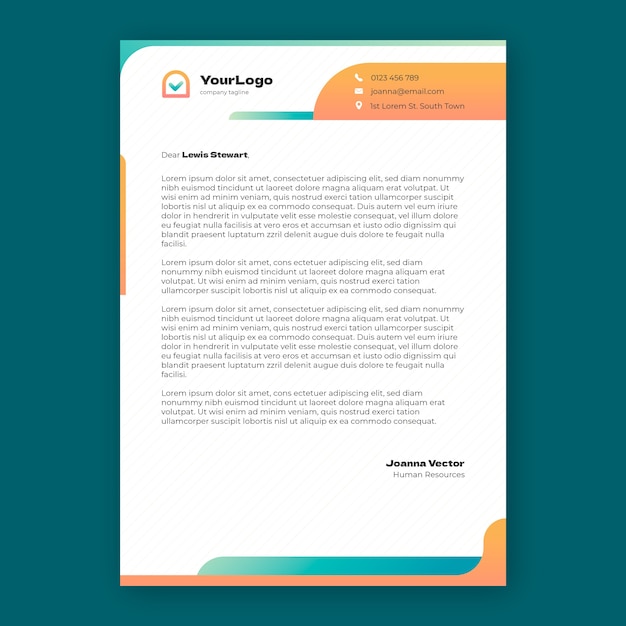 Vibrant Sunrise Letterhead with Geometric Design | Jiffy Designs