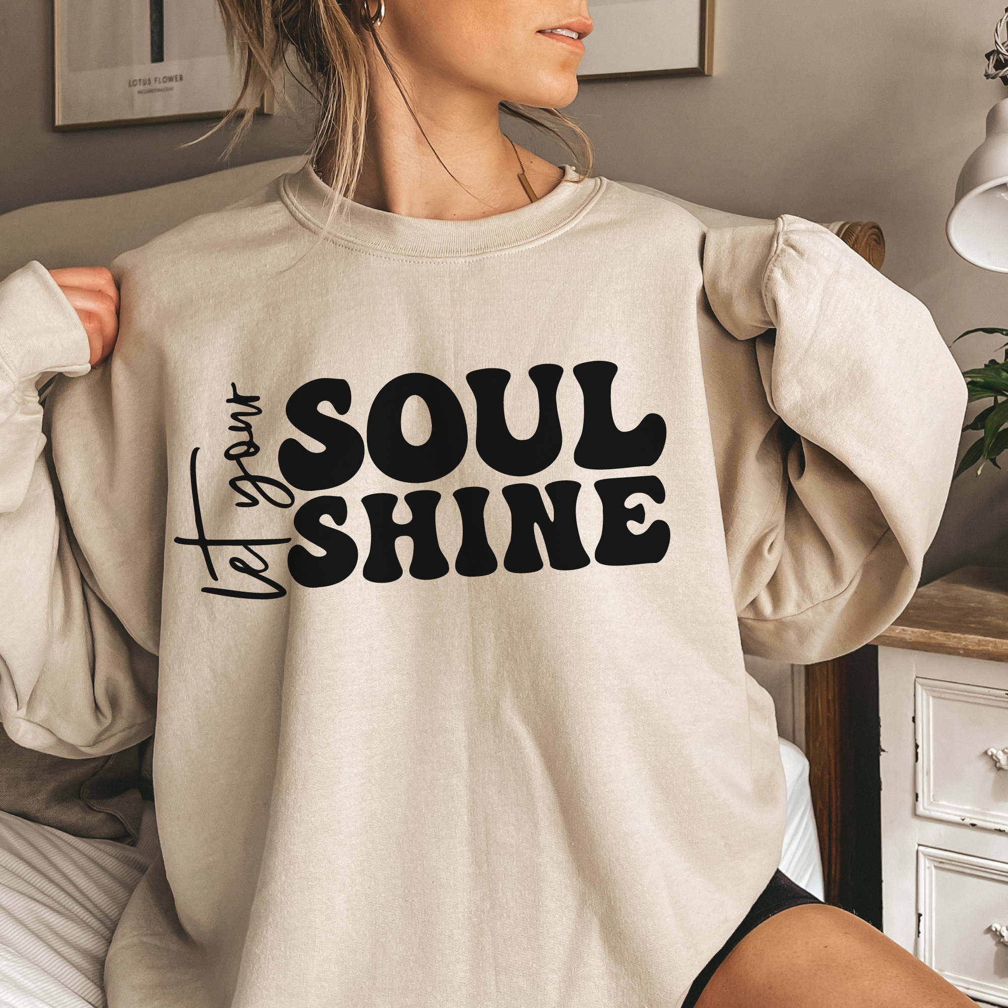 'Let Your Soul Shine' Bold Retro Typography with Cursive Accent | Jiffy ...