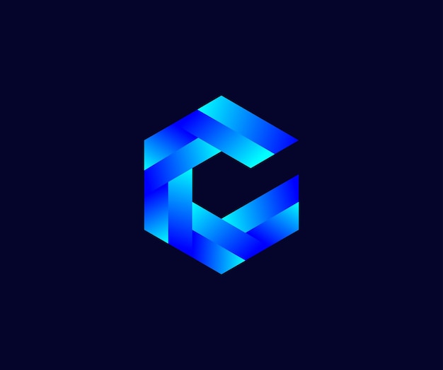 Vibrant Interlocking Hexagon in Shades of Blue | Jiffy Designs