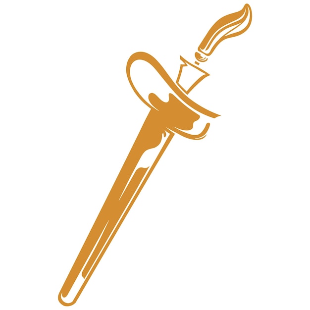 Ornate Golden Sword with Fiery Blade and Elegant Hilt | Jiffy Designs