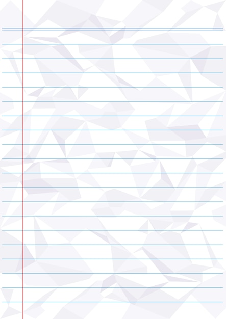 Crumpled Notebook Paper with Faint Blue Lines and Red Margin | Jiffy ...