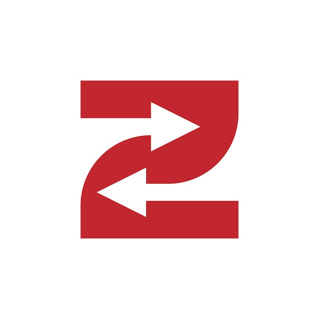 Intersecting Red Arrows Forming the Number Two | Jiffy Designs