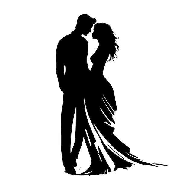 Intimate Silhouette of Passionate Couple in Romantic Embrace | Jiffy ...