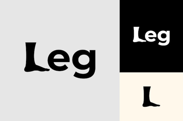 Minimalist Monochrome Typography Depicting the Word 'Leg' | Jiffy Designs