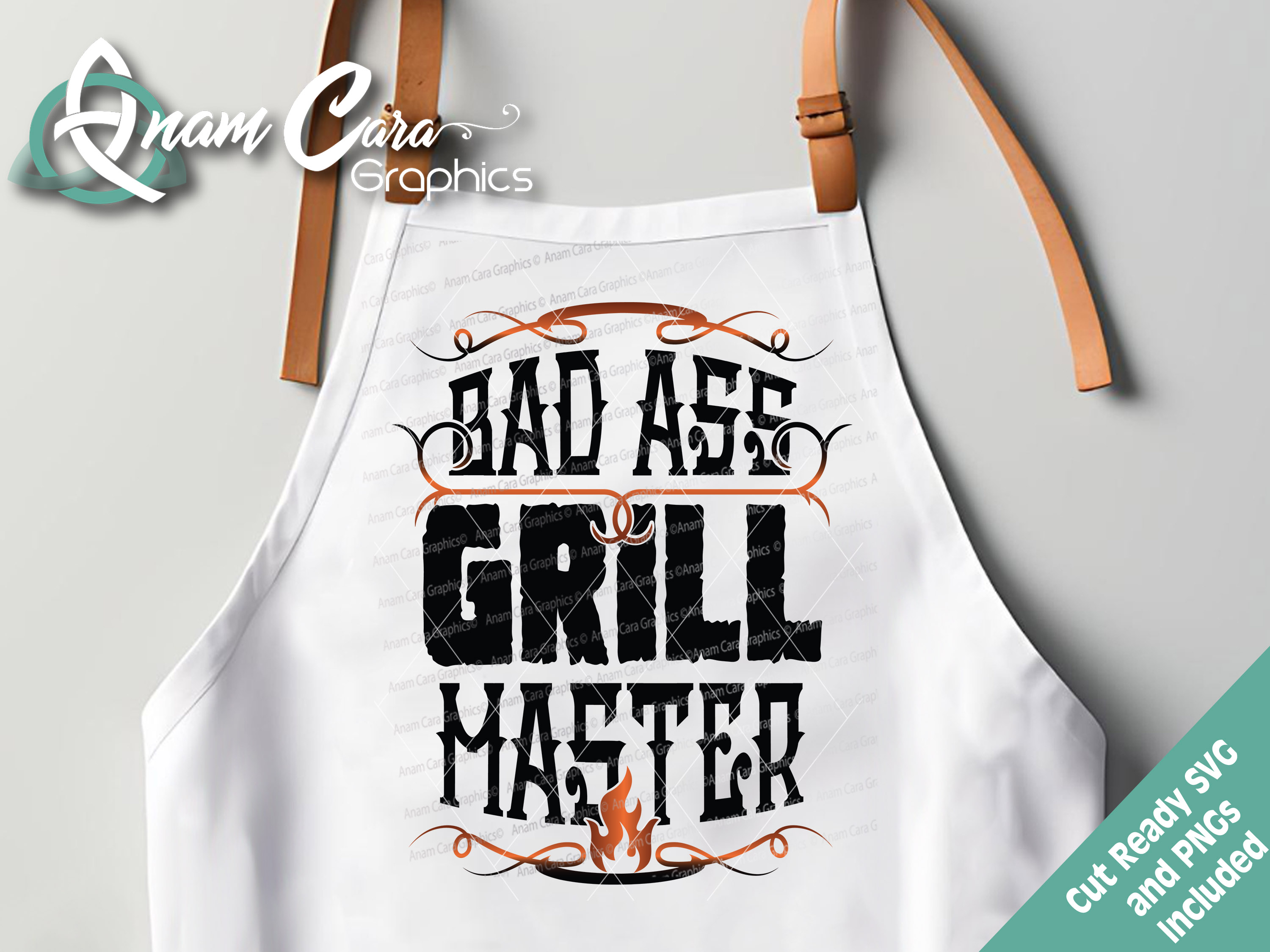 'Bad Ass Grill Master' Retro Typography with Fiery Accents | Jiffy Designs
