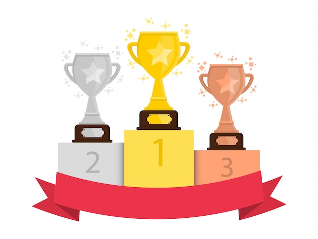 Vibrant Trophy Podium Showcasing Competitive Excellence | Jiffy Designs