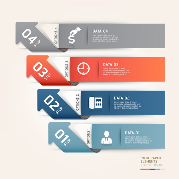 Vibrant Overlapping Infographic Tabs with Numbered Icons | Jiffy Designs