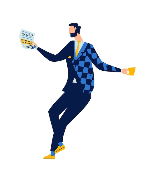 Stylish Checkerboard Suited Character Holding Colorful Blocks | Jiffy ...