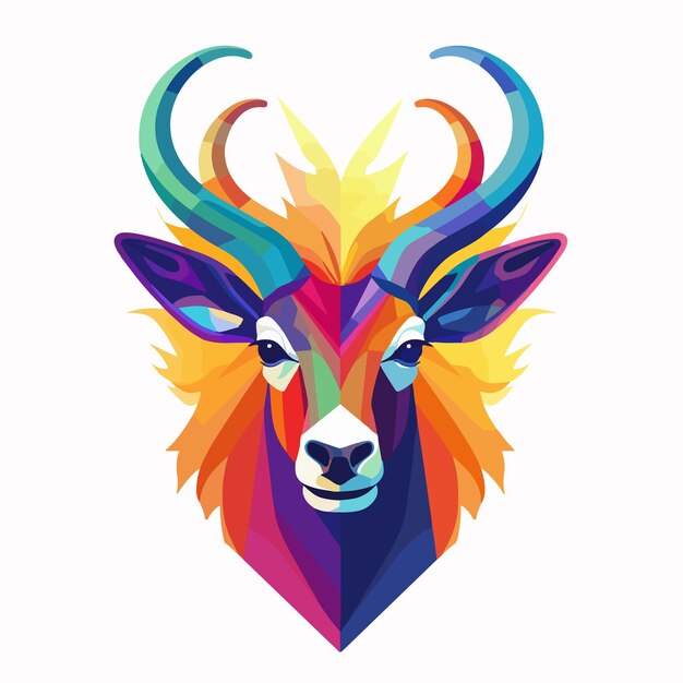 Vibrant Stag Portrait with Colorful Abstract Antlers | Jiffy Designs