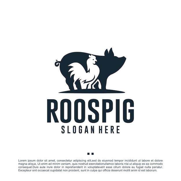 Majestic Rooster and Wolf Silhouette Logo Design | Jiffy Designs