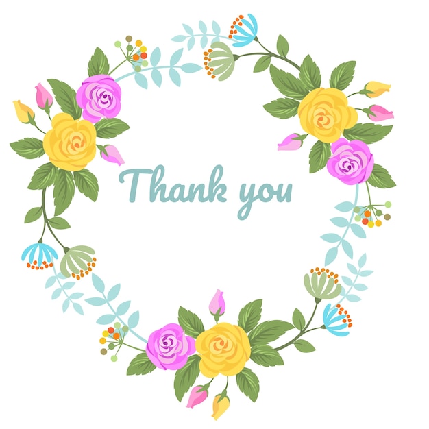 Vibrant Floral Wreath with 'Thank You' Message | Jiffy Designs