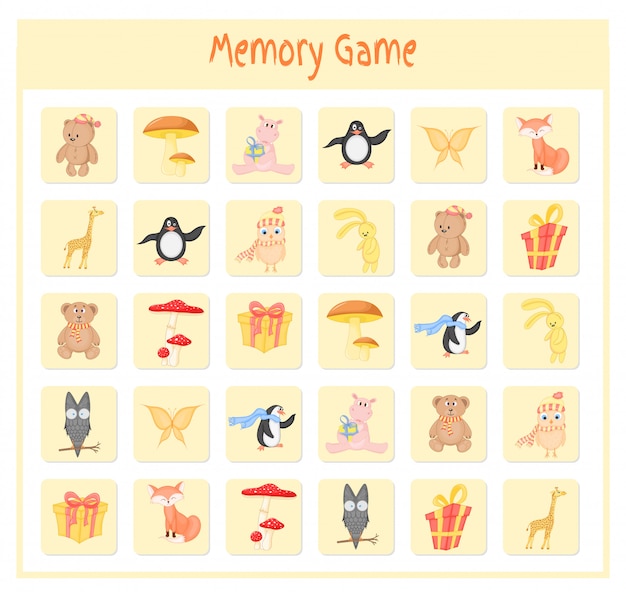 Charming Collection of Playful Memory Game Icons | Jiffy Designs