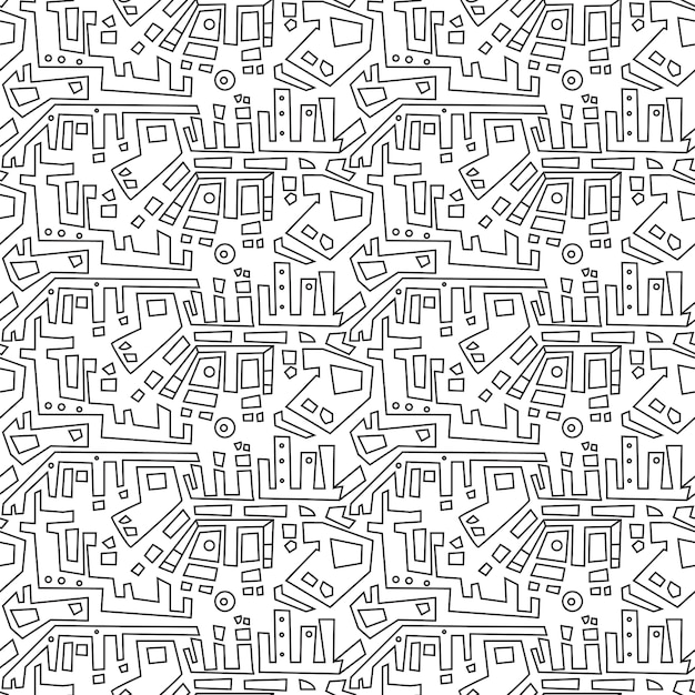 Black and White Geometric Pattern with Interlocking Rectangles | Jiffy ...