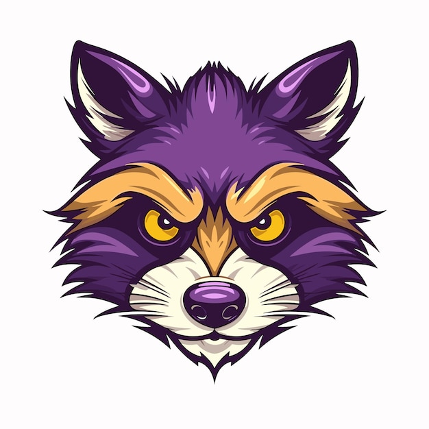 Fierce and Ferocious Raccoon Face with Vibrant Hues | Jiffy Designs