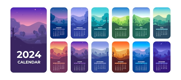 Breathtaking Landscapes: A 2024 Calendar of Vibrant Nature Scenes ...