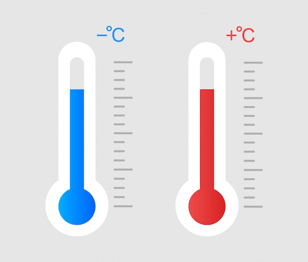 Minimalist Thermometer Icons Displaying Celsius Temperatures | Jiffy ...
