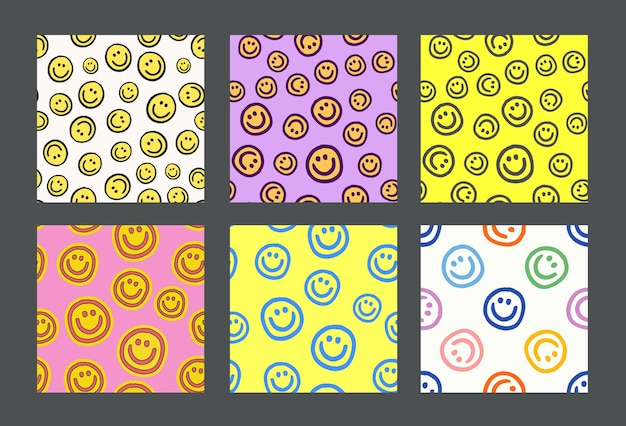 Vibrant Smiley Face Pattern Collection for Diverse Applications | Jiffy ...