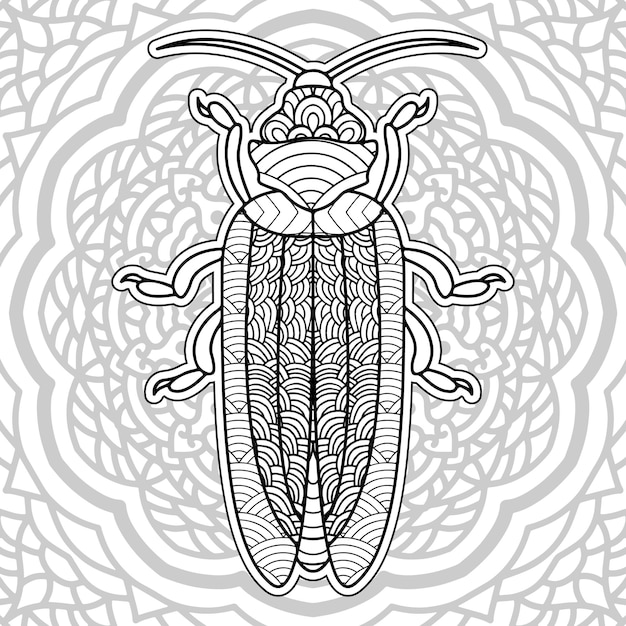 Intricate Cicada Silhouette Against Ornate Geometric Pattern | Jiffy ...