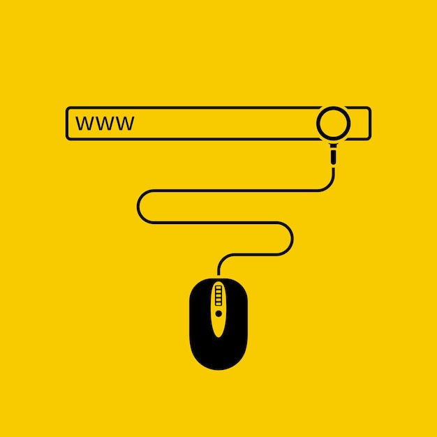 Minimalist Illustration of Computer Mouse and URL Bar | Jiffy Designs