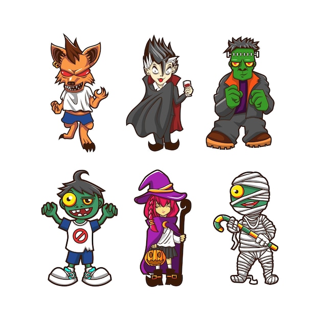 Quirky Cartoon Characters in Whimsical Costumes and Poses | Jiffy Designs