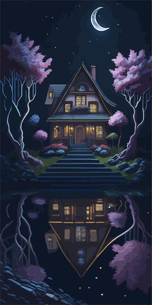 Enchanting Cottage Under the Starry Night Sky | Jiffy Designs