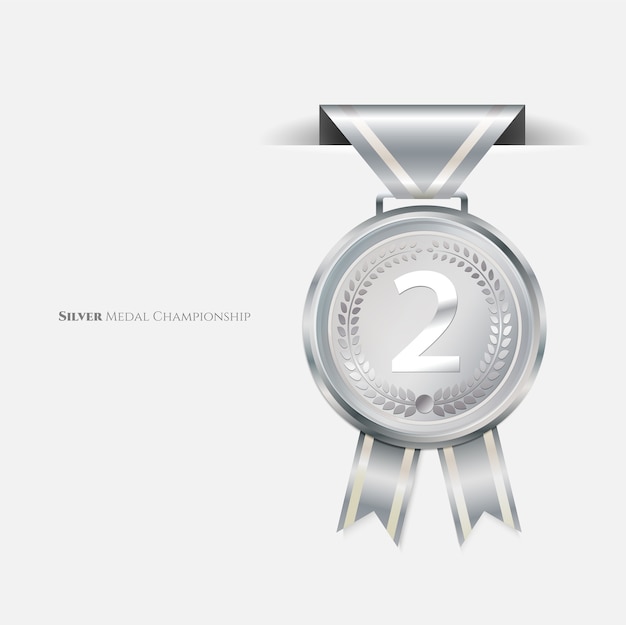 Silver Second Place Medal with Laurel Wreath Design | Jiffy Designs