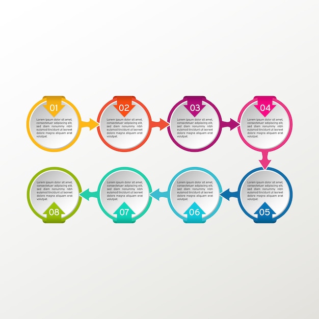Vibrant Infographic Circles with Descriptive Text Elements | Jiffy Designs