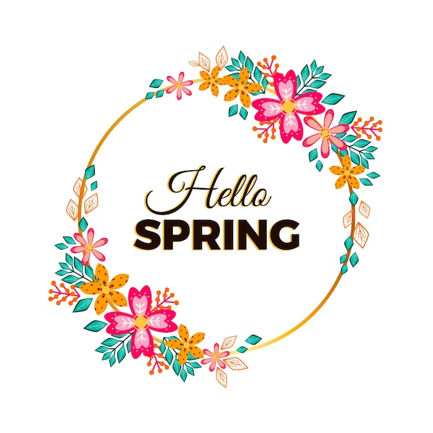 Vibrant Floral Wreath with 'Hello Spring' Greeting | Jiffy Designs