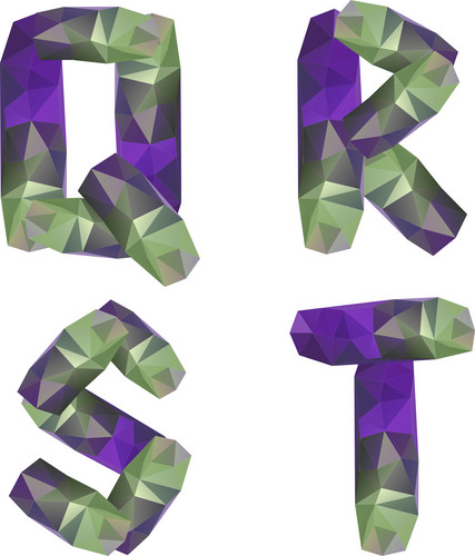 Geometric Crystal Alphabet. Letters Q, R, S, T | Jiffy Designs