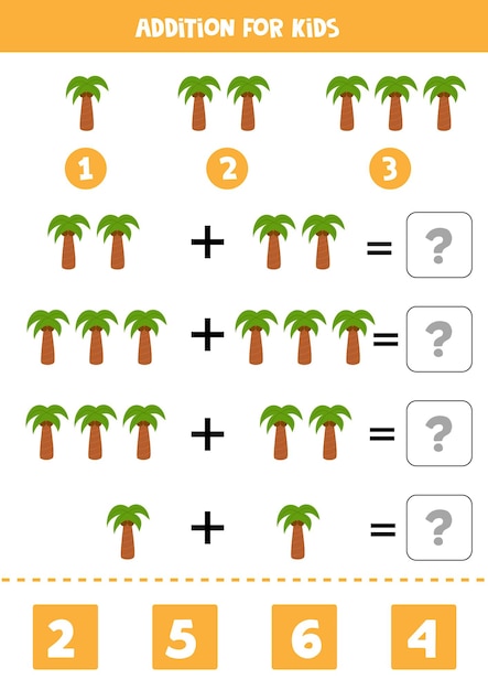 Tropical Math Adventure: Adding Palm Trees for Kids | Jiffy Designs