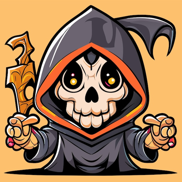 Ominous Reaper with Glowing Eyes and Scythe | Jiffy Designs