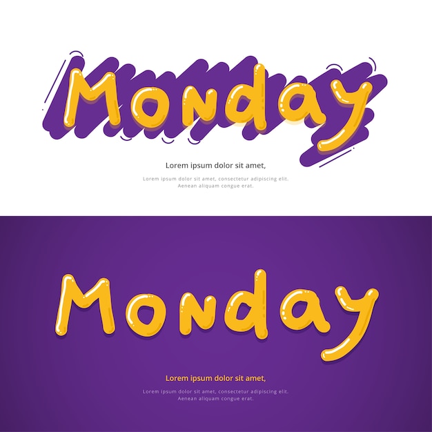 Vibrant and Playful Monday Typography Design | Jiffy Designs
