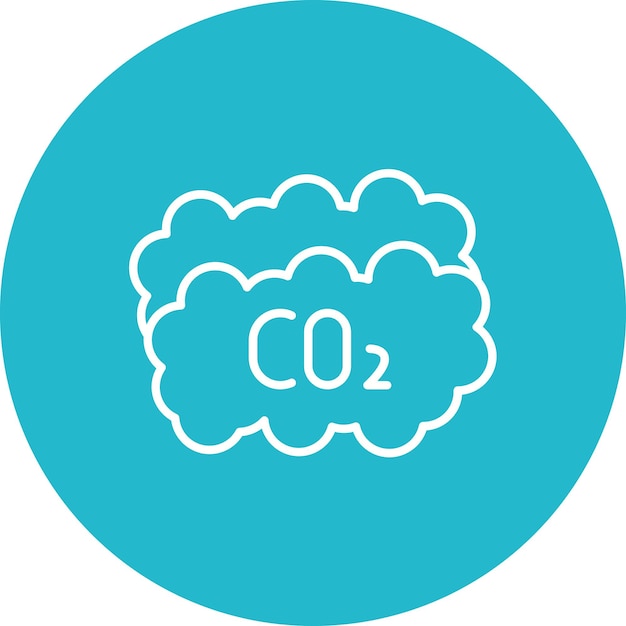 Stylized CO2 Emission Icon on Turquoise Background | Jiffy Designs