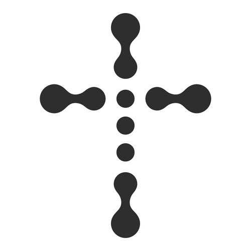 Christian Symbol, Black Connection Dots Cross Icon. Church Logo ...